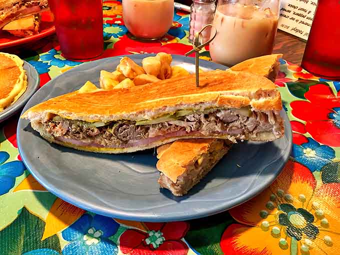 The Cubano sandwich &ndash; a diplomatic negotiation between roasted pork, ham, Swiss cheese, and pickles, all pressed until they reach a delicious consensus.