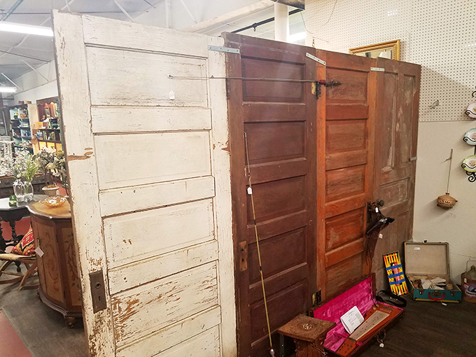 These weathered wooden doors aren't just entryways &ndash; they're portals to the past, standing sentinel with stories to tell.