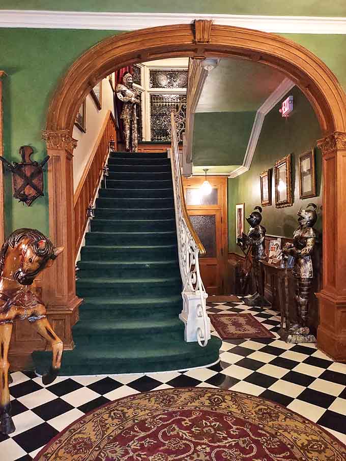 A staircase this grand practically demands a dramatic entrance, even if you're just heading down for breakfast in your pajamas.