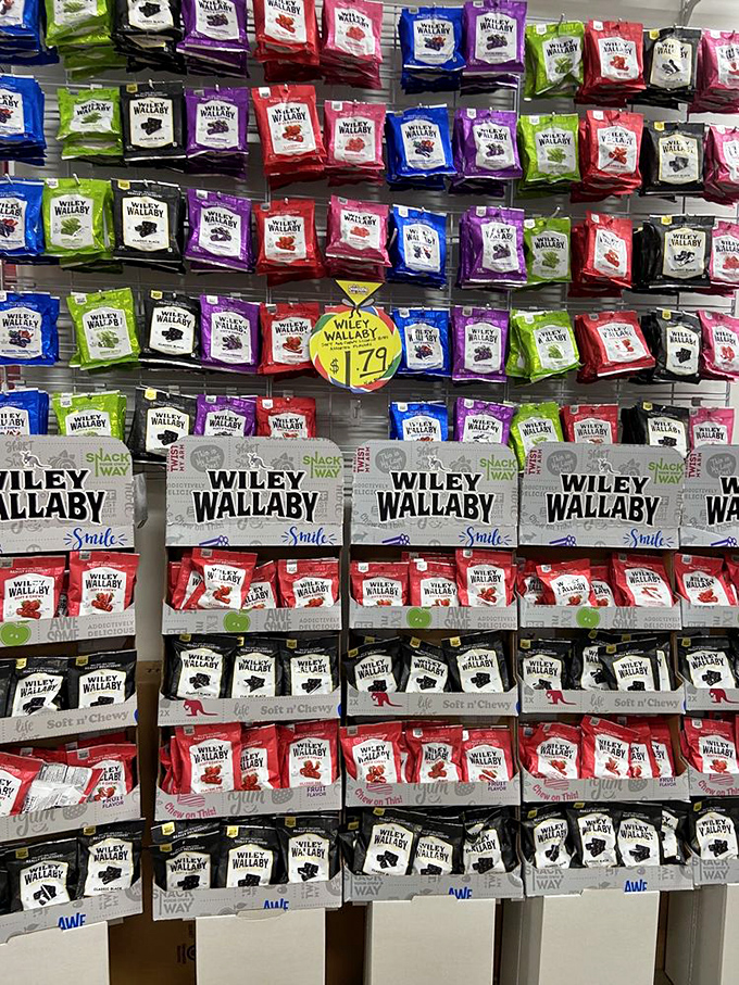 Wiley Wallaby licorice in every color of the rainbow, soft and chewy proof that Australians understand the assignment when it comes to candy.
