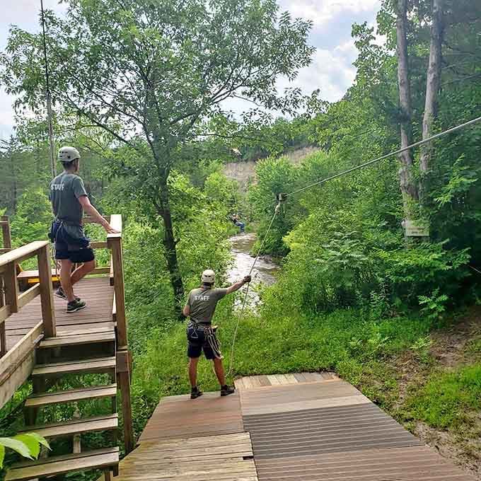 The moment of truth on the launch platform &ndash; where everyday folks transform into human zip missiles with just one step forward.