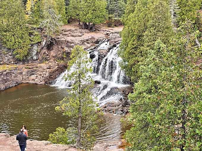 From this elevated vantage point, visitors can appreciate how the falls have shaped the surrounding landscape over millennia.
