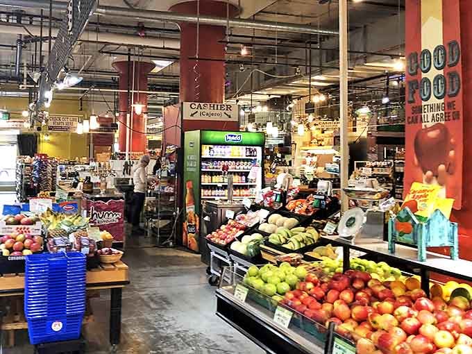 The produce section bursts with color and freshness &ndash; these fruits and vegetables look like they're auditioning for a still-life painting.