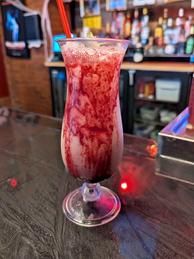 This blood-red concoction might look like something from a vampire's menu, but the flavors are heavenly rather than hellish.
