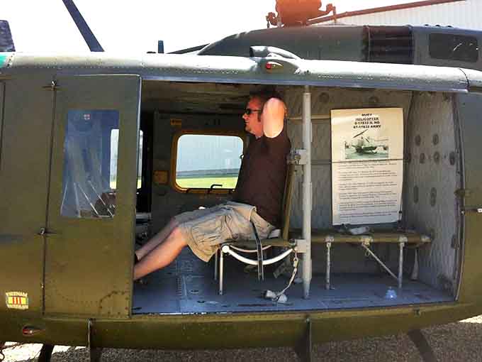 Parked on emerald grass instead of hovering above jungles, this helicopter tells tales of missions that changed history.