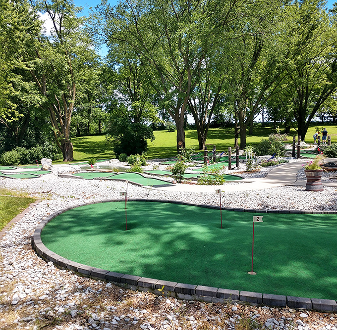 Above-ground fun: The mini-golf course offers a perfect family activity after exploring the depths of Niagara Cave.