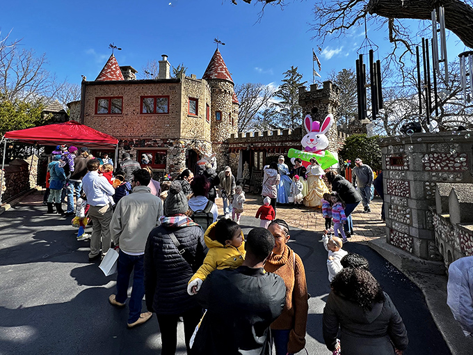 Easter celebrations bring families to the castle grounds, where children hunt for eggs while parents appreciate architecture that breaks every suburban rule.