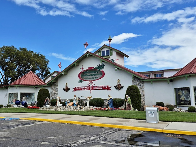 Bronner's Christmas Wonderland glows with holiday magic year-round, proving that Christmas spirit doesn't need a calendar invitation.
