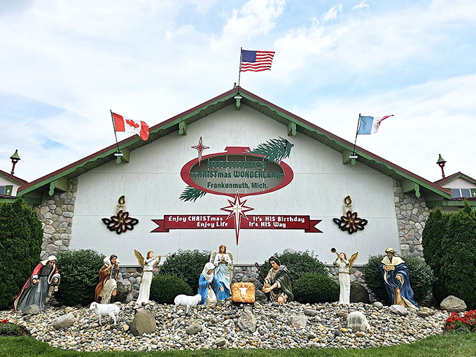 The nativity scene at Bronner's reminds us what Christmas is really about&mdash;even as you're shopping for Santa toilet paper covers in July.