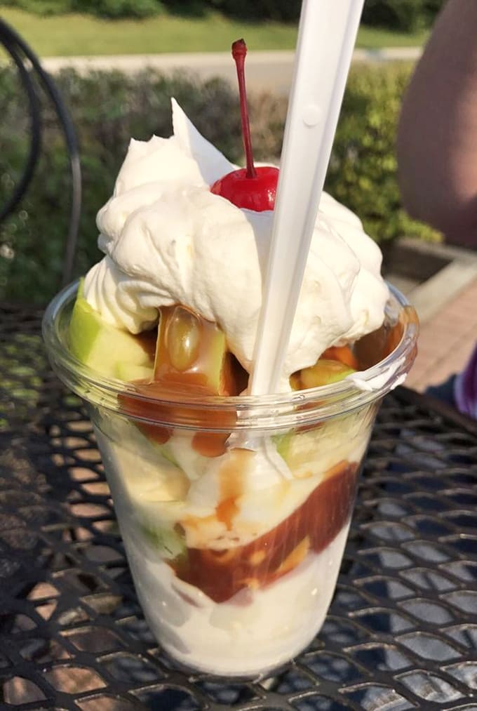 Caramel apple sundae perfection: when fall flavors meet frozen custard and everyone wins, especially your taste buds.