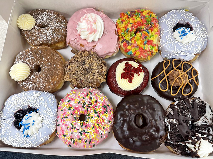 Assorted Donut: A box of edible art that belongs in the Museum of Morning Masterpieces &ndash; each ring a different adventure.