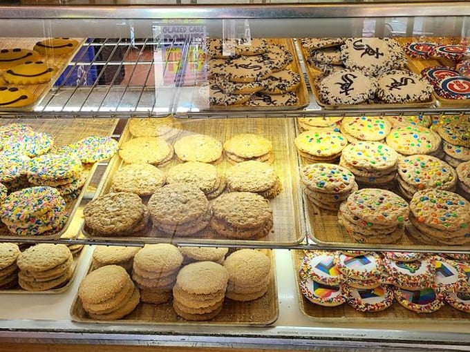 Cookie heaven exists, and it's right here: sprinkled, sugared, and chocolate-dipped delights arranged like edible jewels behind glass.