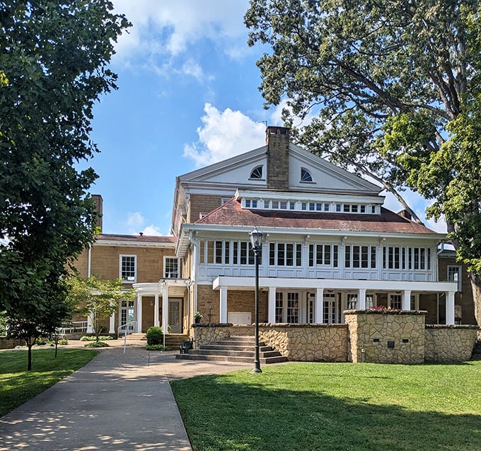 The stately Bryn Du Mansion stands as a testament to Granville's prosperous past, its elegant architecture now hosting community events and cultural gatherings.