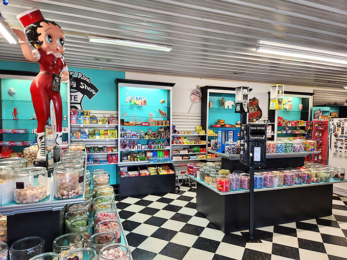 Sweet tooth time machine: The candy store displays jars of treats that will transport you straight back to childhood sugar rushes.