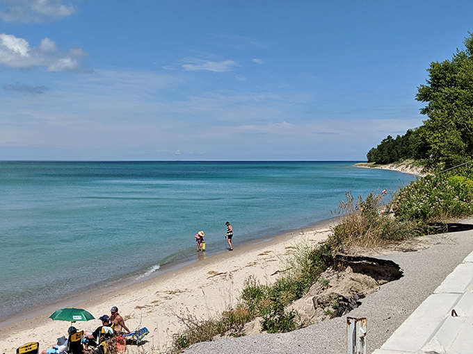 Christmas Cove Beach delivers Caribbean-blue water without the passport requirement, making it Michigan's best-kept aquatic secret.