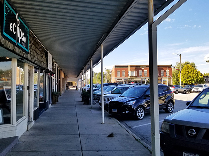 These covered sidewalks have sheltered shoppers for over a century &ndash; from horse-and-buggy customers to today's treasure hunters.