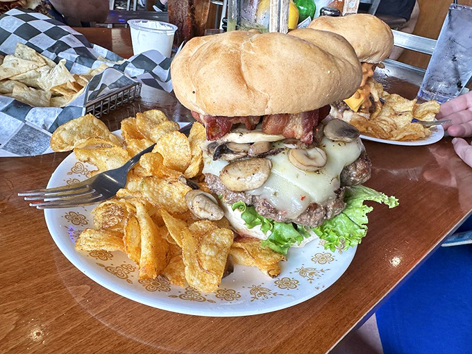 Meet The Dump burger &ndash; the signature creation that's converted countless burger skeptics into true believers with its perfect balance of toppings.