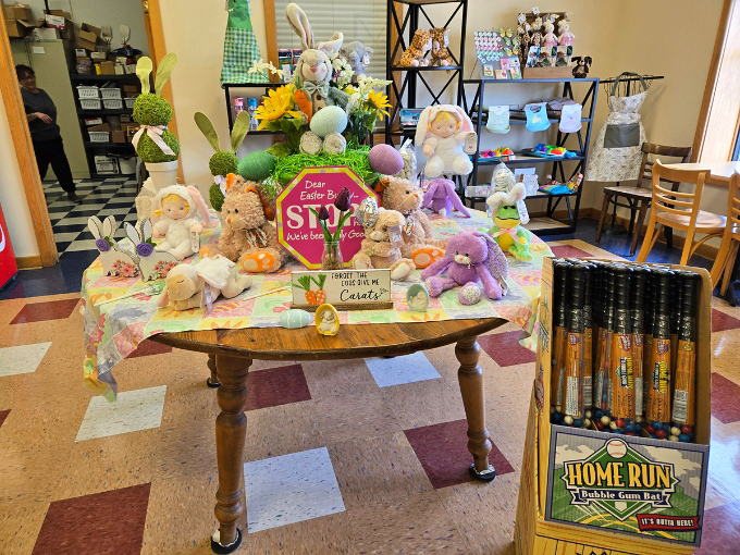 Easter at Mama Joe's brings whimsy alongside the whipped cream. This festive display shows they understand dessert is as much about joy as it is flavor.