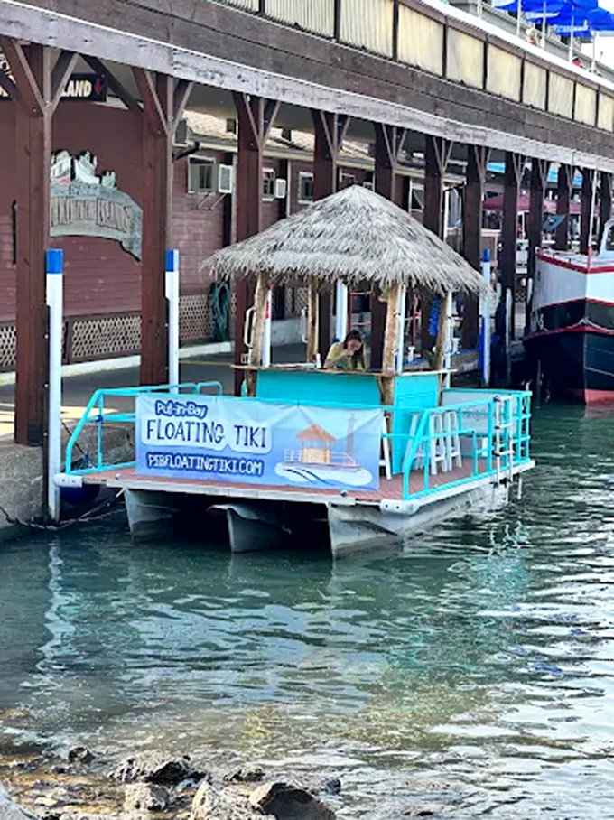 Harbor views take on new meaning when you're floating past on your own private tiki bar, cocktail in hand.