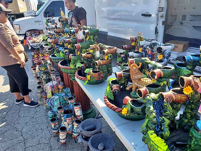 Garden fountains and planters create whimsical outdoor possibilities – from practical to fantastical, these pieces bring gardens to life.