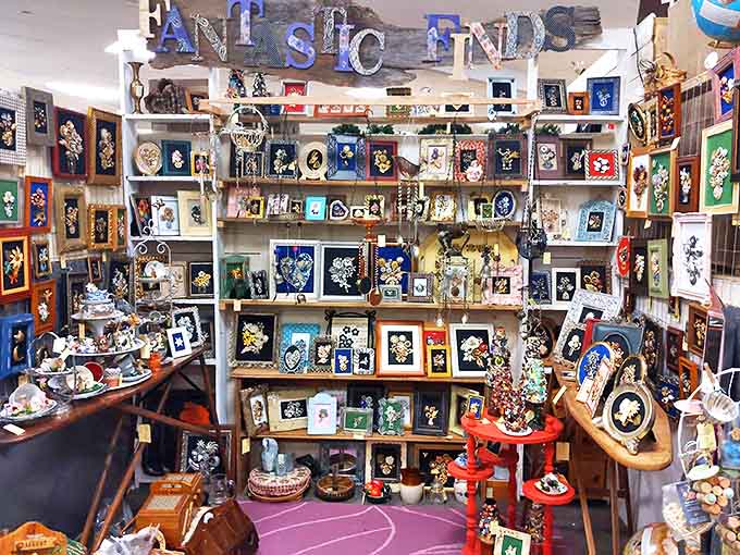 Each framed piece of vintage jewelry tells a silent story of celebrations, special occasions, and fashion statements from another era.