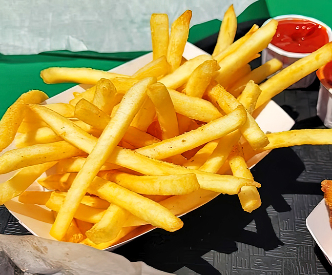 Golden fries that put fast food chains to shame &ndash; crispy outside, fluffy inside, and absolutely worth the drive.