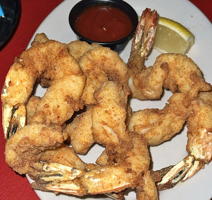 Perfectly breaded shrimp that snap with freshness, served with cocktail sauce and a lemon wedge for that classic supper club touch.
