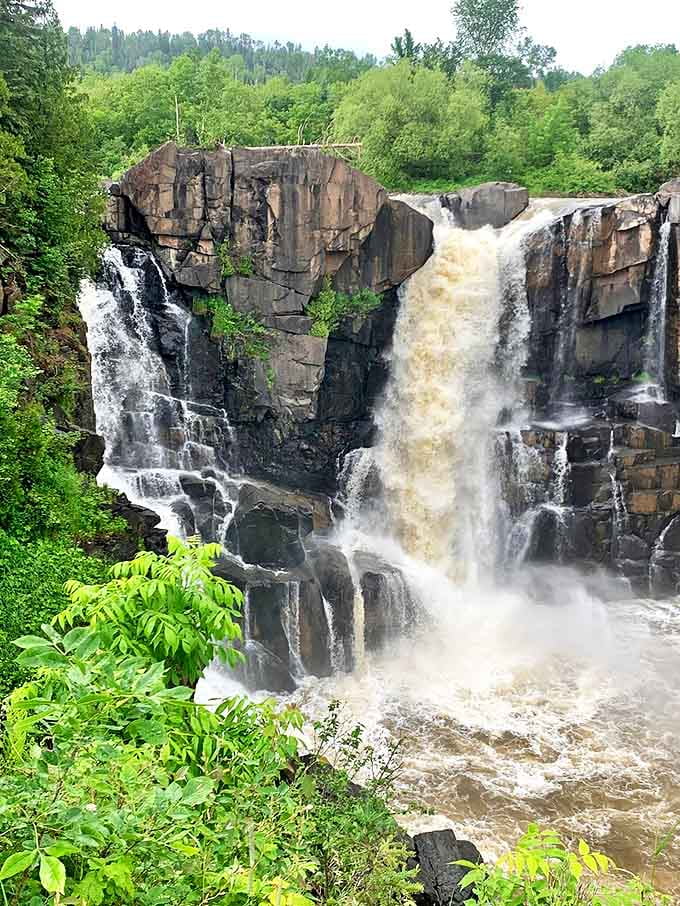 Power and grace personified: High Falls demonstrates nature's raw energy as the Pigeon River dramatically plummets between Minnesota and Canada.