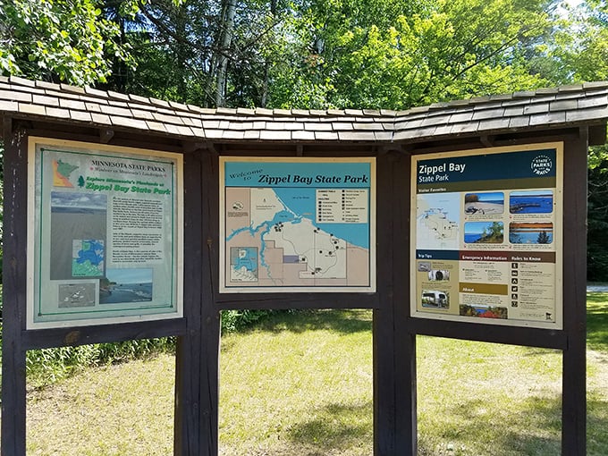 These helpful signs orient visitors and share the park's story, because getting lost is less fun than advertised.