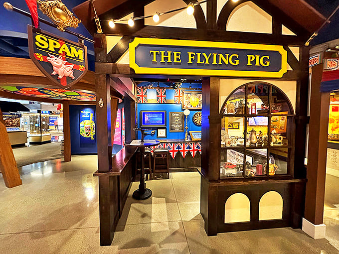 "The Flying Pig" pub recreation offers a cheeky nod to SPAM&reg;'s British popularity, complete with dartboards and memorabilia that would make any Monty Python fan squeal with delight.