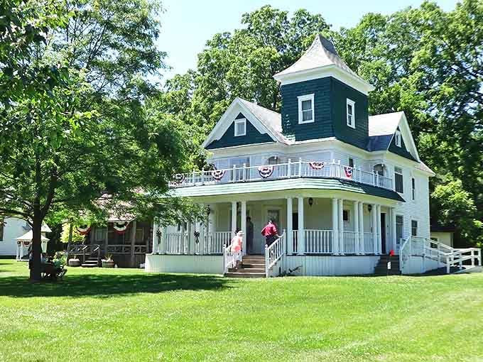 The Davis-Kribs House stands proudly with its wrap-around porch and Victorian charm &ndash; no smart home features, just smart architecture.
