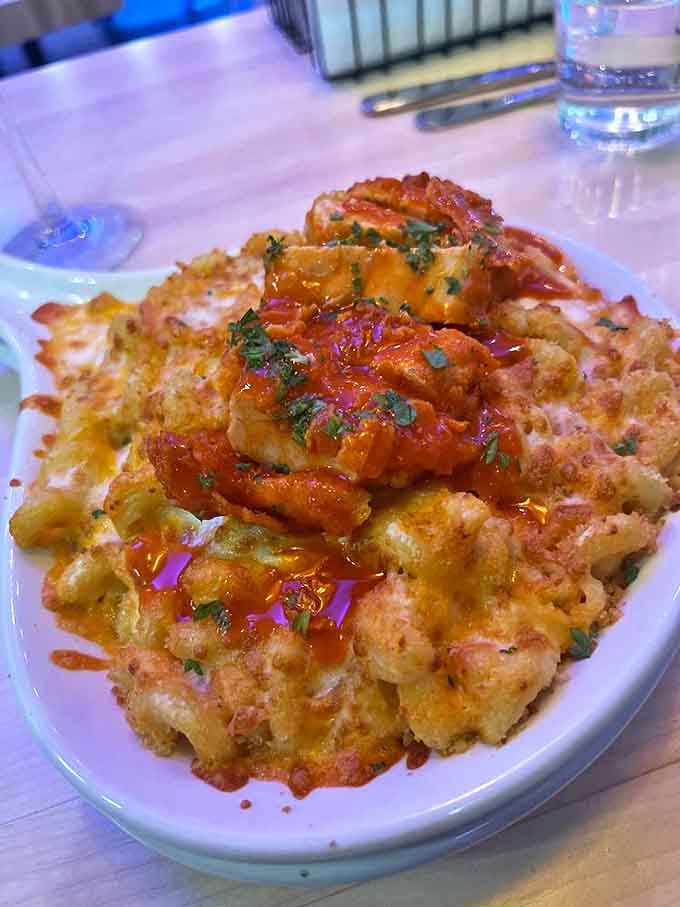 Mac and cheese gets the JoJo's treatment &ndash; bubbling hot, topped with buffalo chicken that cuts through all that creamy goodness.