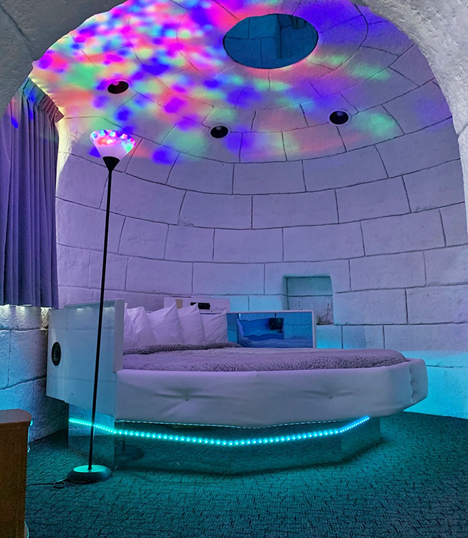 The Space Odyssey suite's cosmic light show transforms an ordinary night into an interstellar experience &ndash; no space training required.