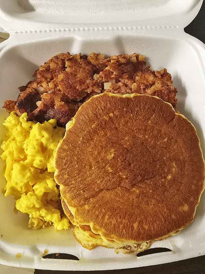 Golden pancakes that look like they've been kissed by the sun &ndash; fluffy enough to use as a pillow if you weren't so busy devouring them.