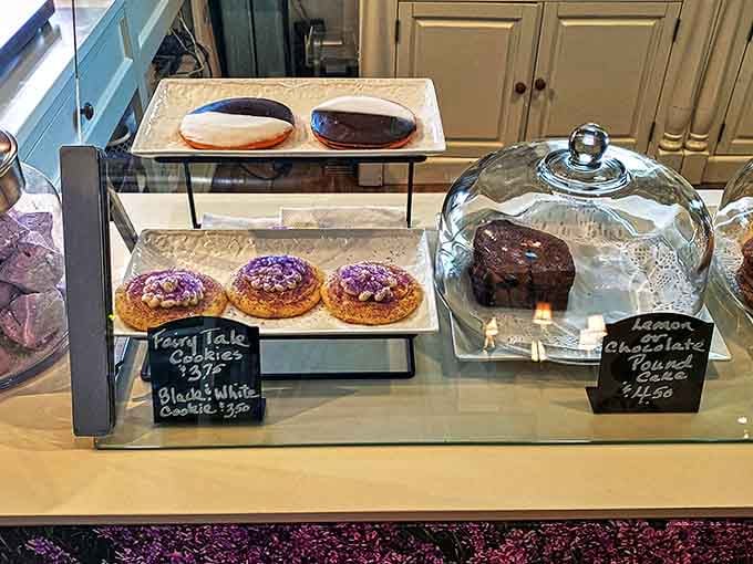 Lavender-topped cookies and chocolate pound cake – proof that flowers and desserts have been having secret meetings.