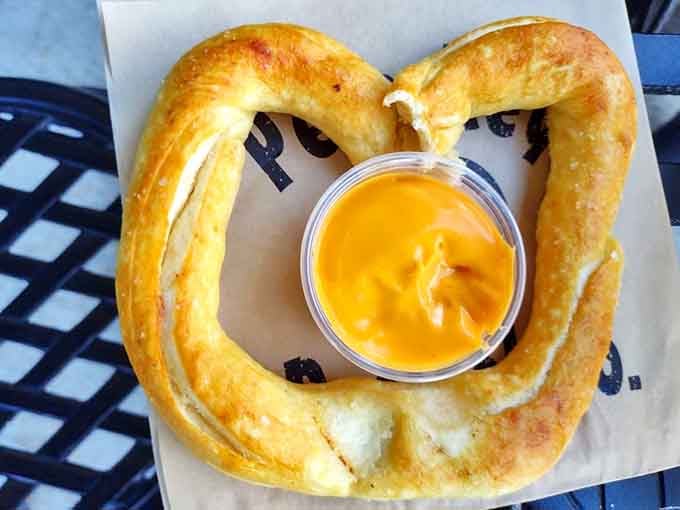 The cheese pretzel creates a flavor marriage made in Michigan heaven &ndash; pillowy soft dough embracing warm, gooey cheese for maximum comfort.