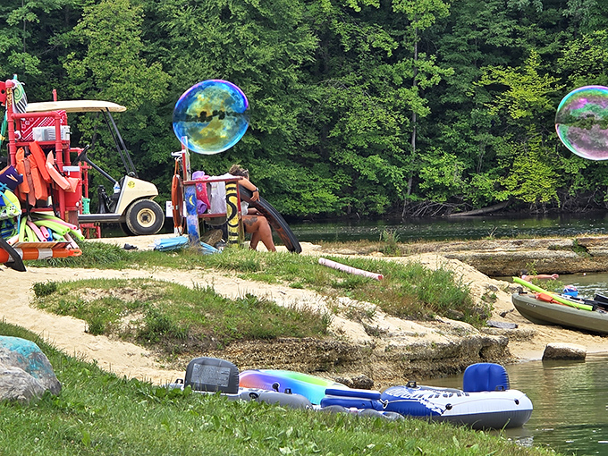 Floating in nature's infinity pool while giant soap bubbles dance overhead&mdash;better than any meditation app you've downloaded and never used.