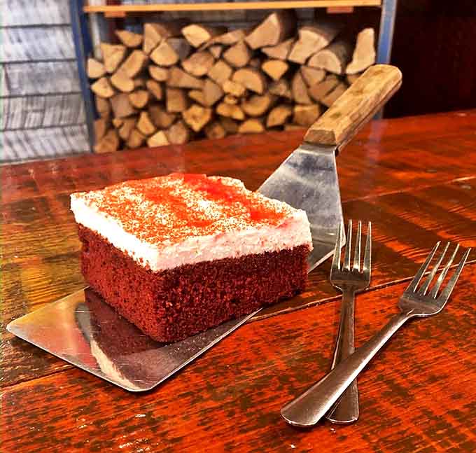 Red velvet cake that would make a Southern grandmother nod in approval &ndash; moist layers crowned with cream cheese frosting.