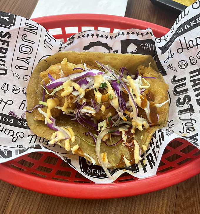 Ocean treasures meet land-locked Minnesota &ndash; plump shrimp nestled in soft tortillas with crisp vegetables and a squeeze of lime.