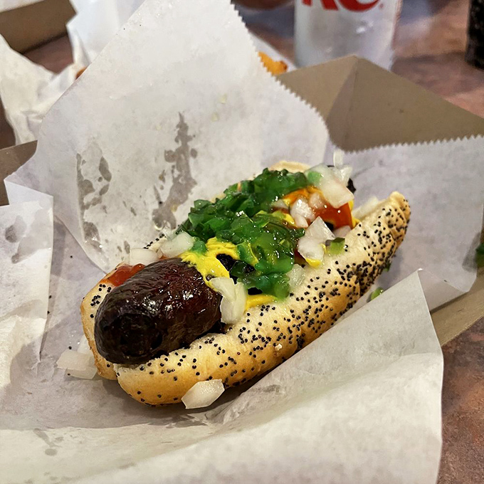 Chicago meets Minnesota on a poppy seed bun &ndash; the perfect balance of snap, spice, and everything nice in this classic dog. 