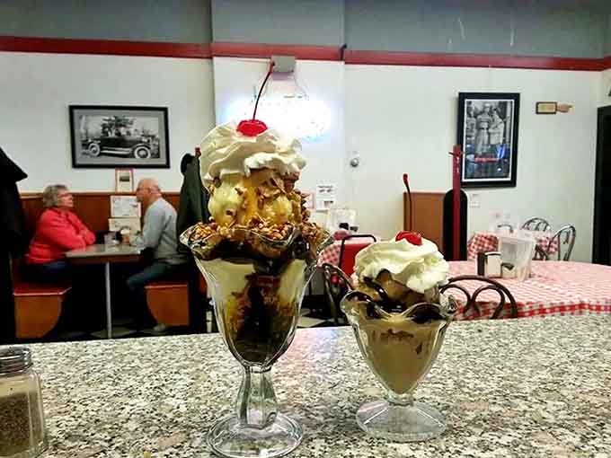 These aren't just sundaes, they're architectural marvels of whipped cream, cherries, and childhood dreams come true.