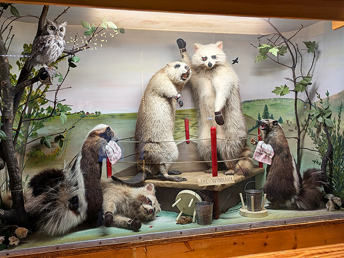 "Sweet Adeline" brings three weasels together in eternal song, tiny beer mugs in paw, forever belting out their barbershop harmony.