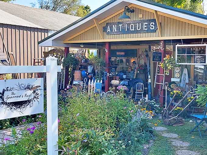 The Sparrow's Nest welcomes visitors with cottage charm and garden-inspired vintage finds that feel more like visiting a stylish friend's home.