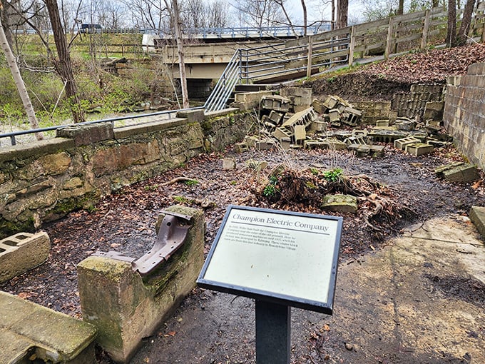 Historical remnants of the Cuyahoga Electric Company – where nature and industrial history play a fascinating game of tag.