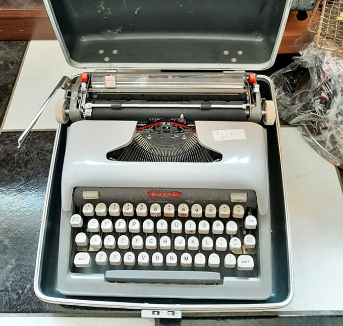 This vintage typewriter once clacked out someone's thoughts before "delete" was an option &ndash; permanent thoughts required commitment.