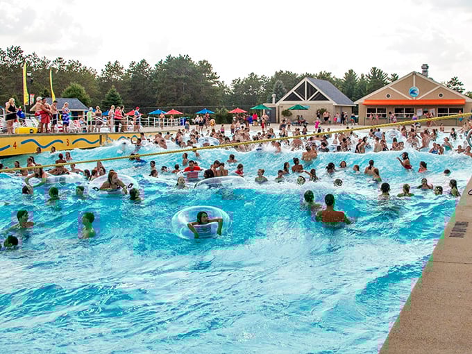 Nature's ocean, chlorinated and scheduled &ndash; delivering predictable thrills every ten minutes with mathematical precision.