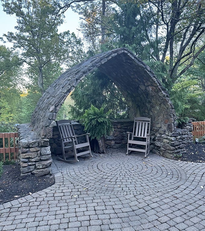 This stone arch creates the perfect frame for contemplation, romance, or pretending you're in a fantasy novel's cover art.