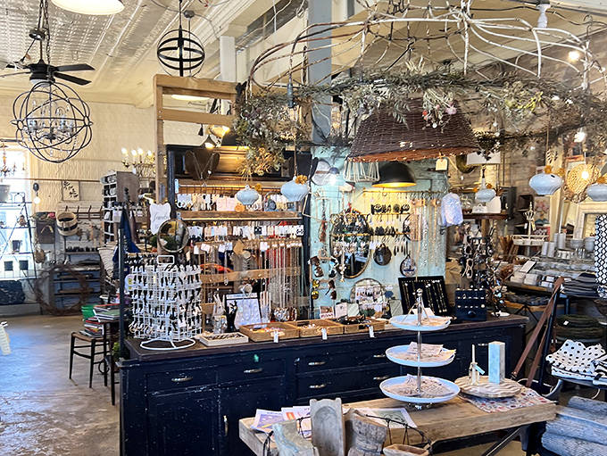 Artfully arranged displays at The Porch don't just sell items &ndash; they inspire visitors with creative ways to incorporate vintage finds into modern homes.