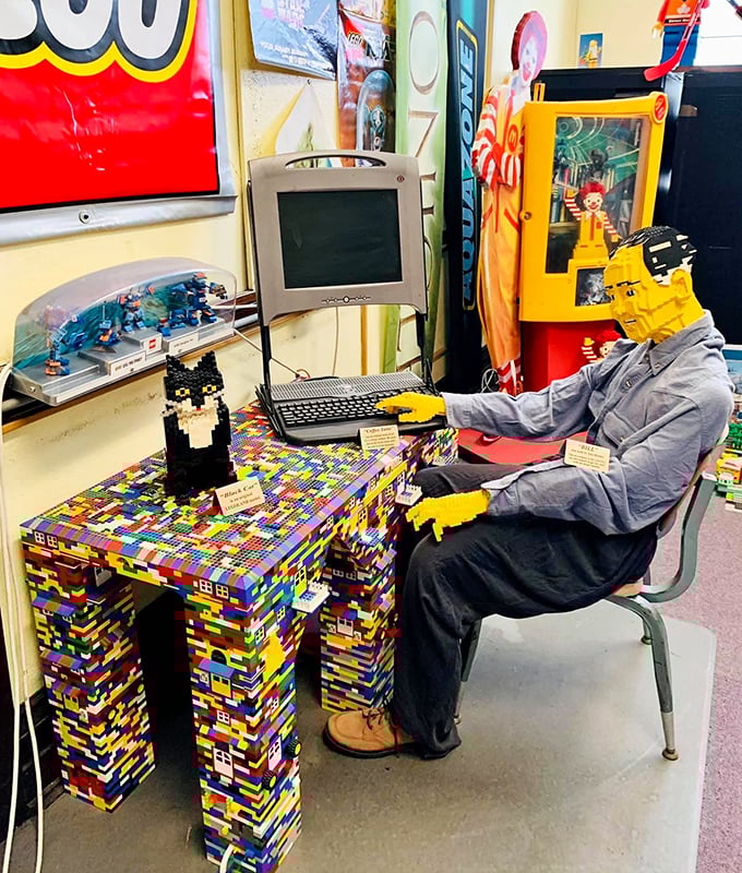 Not your average workstation &ndash; this LEGO computer setup would make office work more colorful, if significantly less productive.