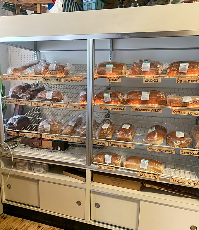 The bread selection rivals any artisan bakery, with varieties ranging from hearty multigrain to cloud-soft white, each loaf promising sandwich perfection.
